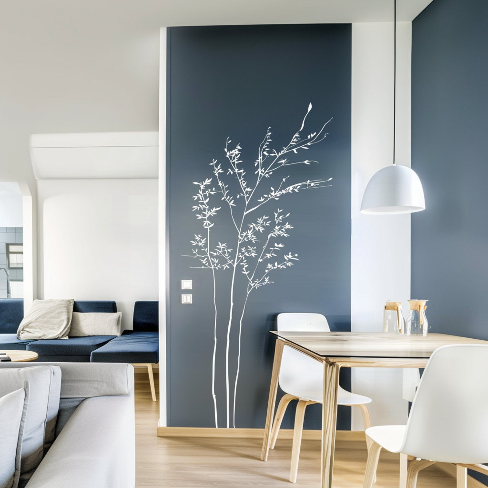 Minimalist White Branch Wall Sticker Decal | Elegant Nature-inspired ...