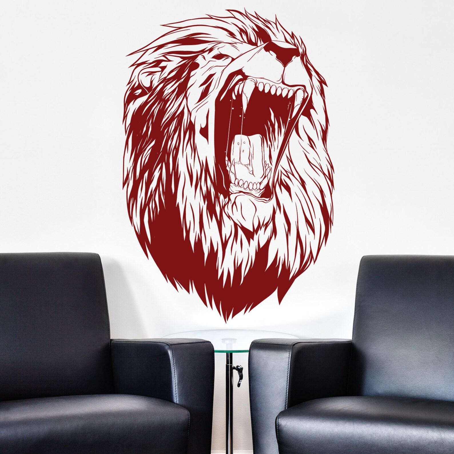 Lion Head Wall Vinyl Sticker Roar Animal King Face Window - Etsy