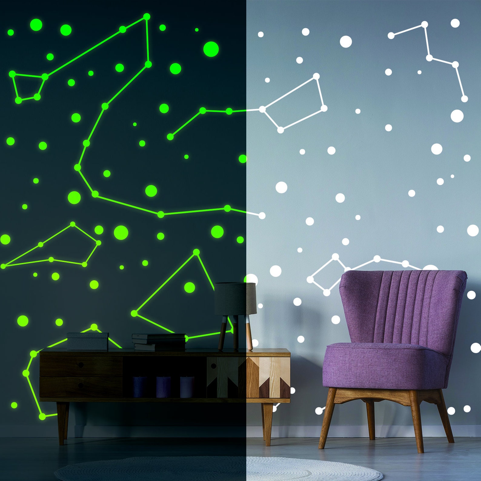 225x Glow in Dark Zodiac Star Wall Sticker Nursery Ceiling | Etsy