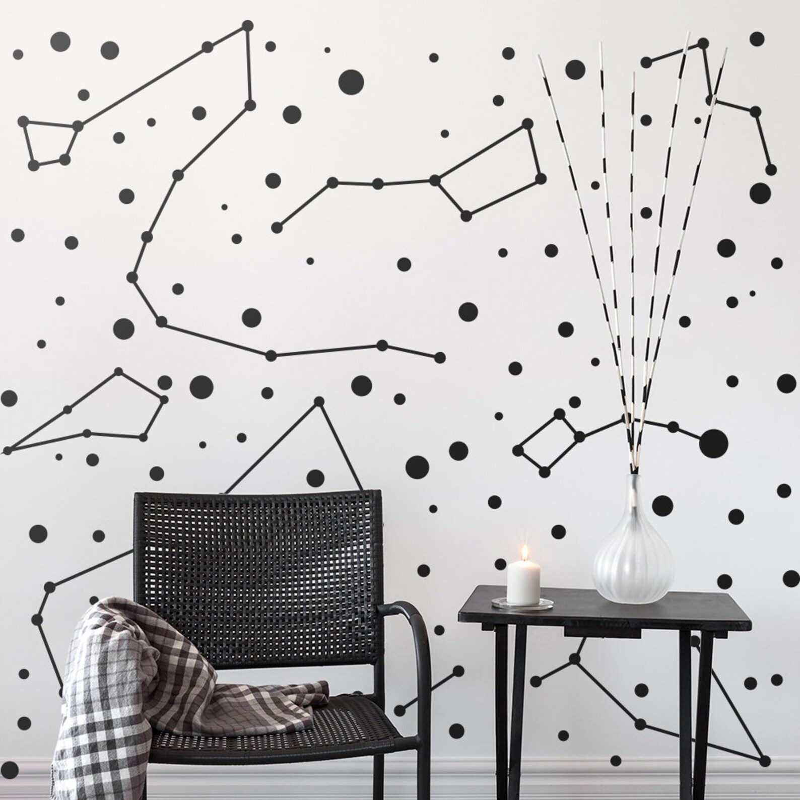 Constellations Vinyl Wall Stickers Zodiac Star Space Ceiling | Etsy