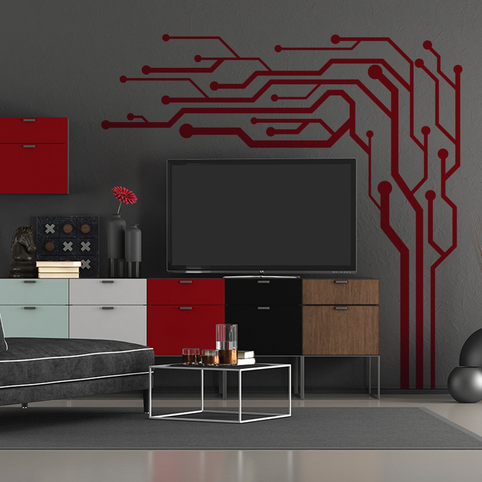 TV Wall Decor Art Vinyl Decals - Decorative Stickers for Living Room ...