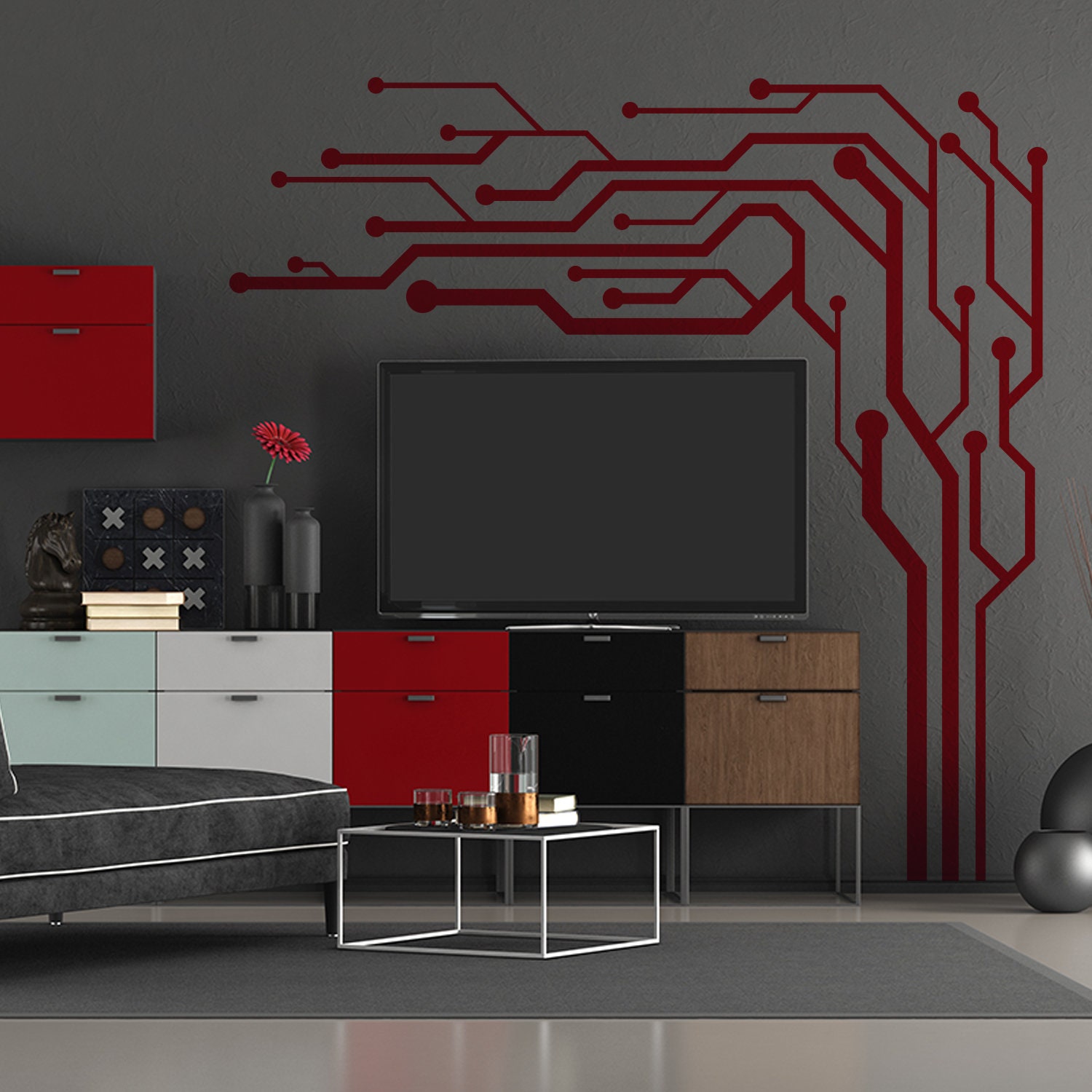 TV Wall Decor Art Vinyl Decals - Decorative Stickers for Living Room ...