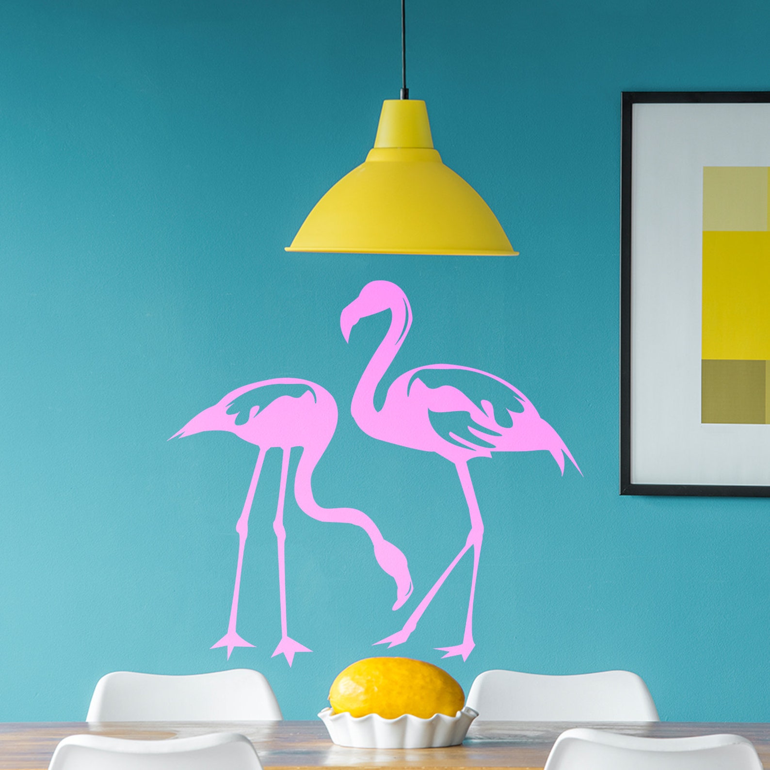 Flamingo Decal Pink Sticker - Tropical Art Cute Wall Decor Vinyl ...
