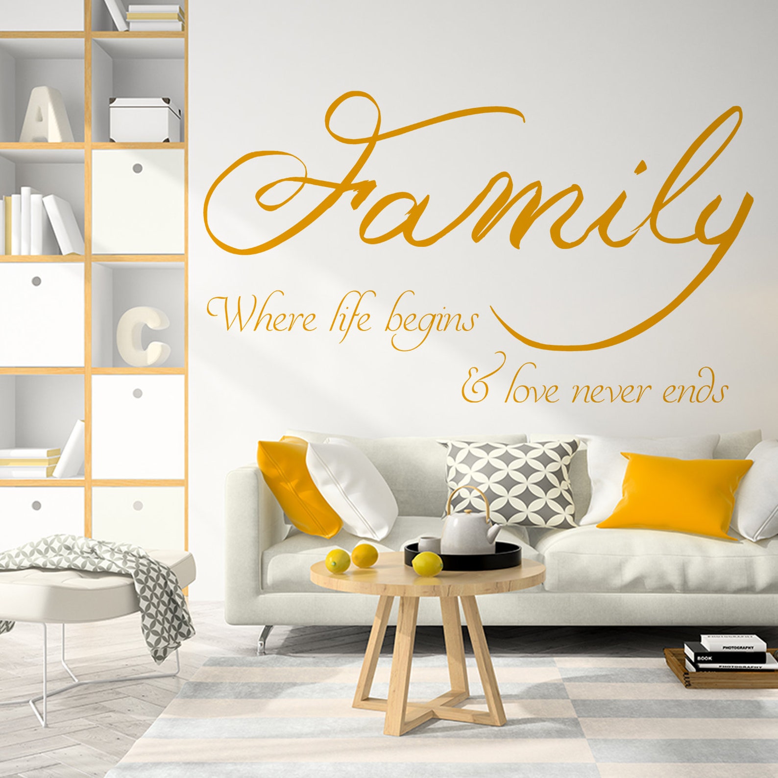 Family Quote Wall Sticker - Love Sign Decor Vinyl Decal - Room Art ...