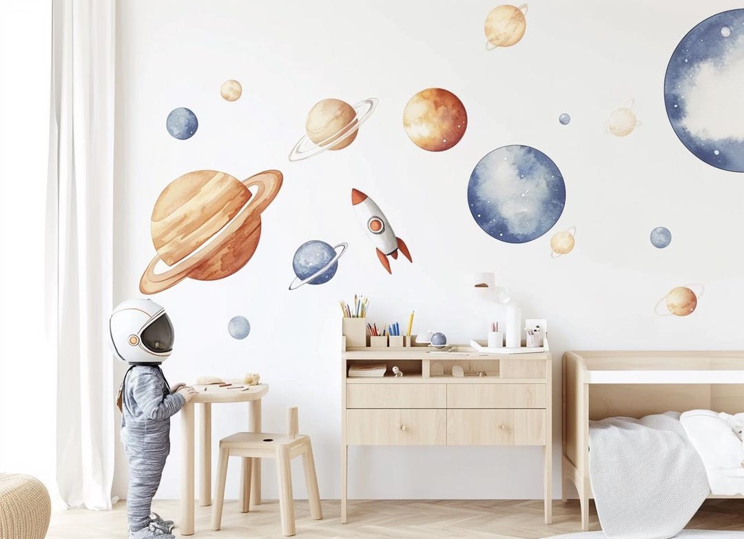 Solar System Wall Decals XXL | Space Wall Sticker Kids Room | Planet ...