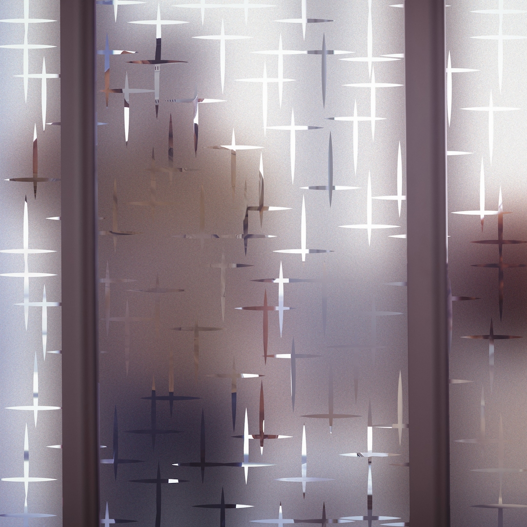 Frosted Film Wow Sticker - Frosted Window Vinyl Decal - Lines Stars ...