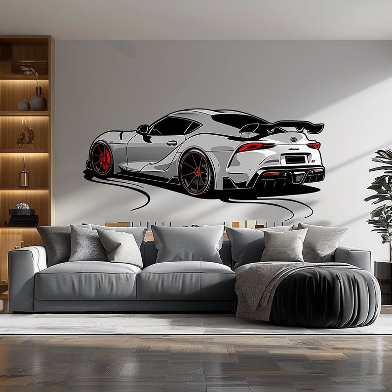 Realistic Racing Car Wall Sticker Decals - Sports Car Auto Decor Garage ...