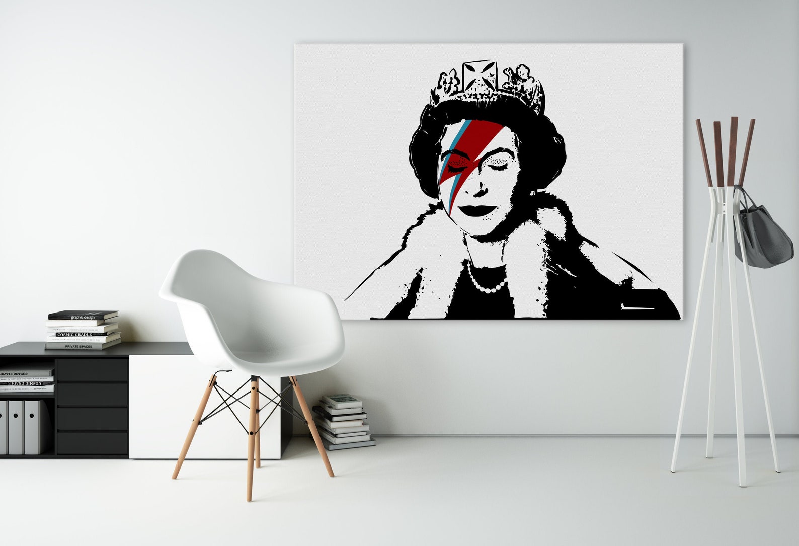 Banksy Queen Art Graffiti Canvas Elizabeth Framed Street | Etsy