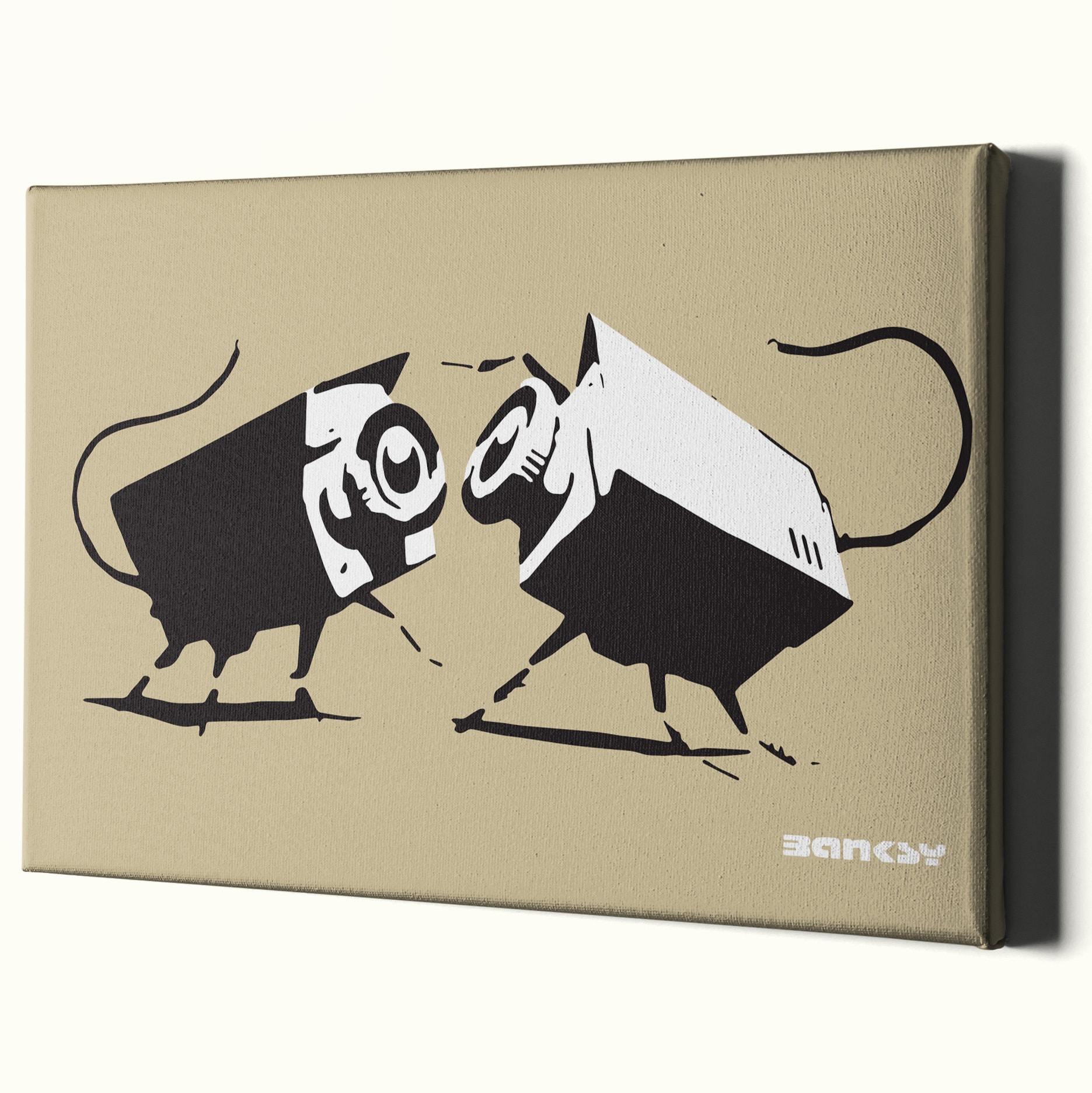 Banksy Cctv Wall Canvas Art Abstract Spy Camera Framed | Etsy