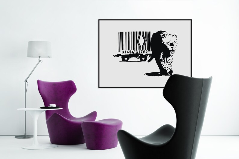 Artist Leopard Barcode Graffiti Poster Art - Street Grafitti Wall ...