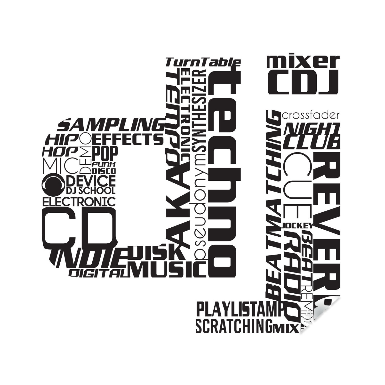 Dj Wall Art Music Sticker Usa Club Label Vinyl Funky Party | Etsy