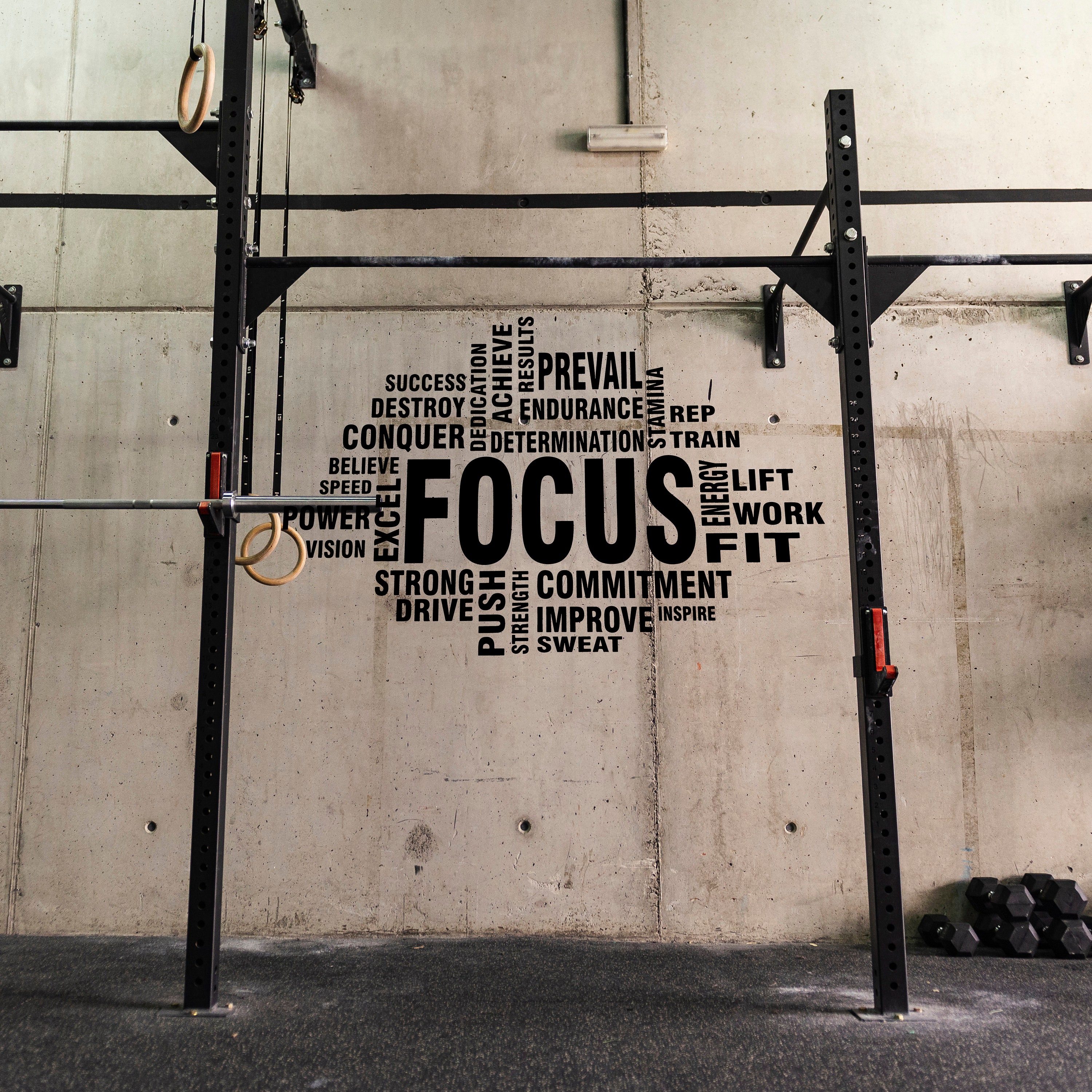 Motivational Gym Wall Decal - Fitness Workout Motivation Quote Sticker ...