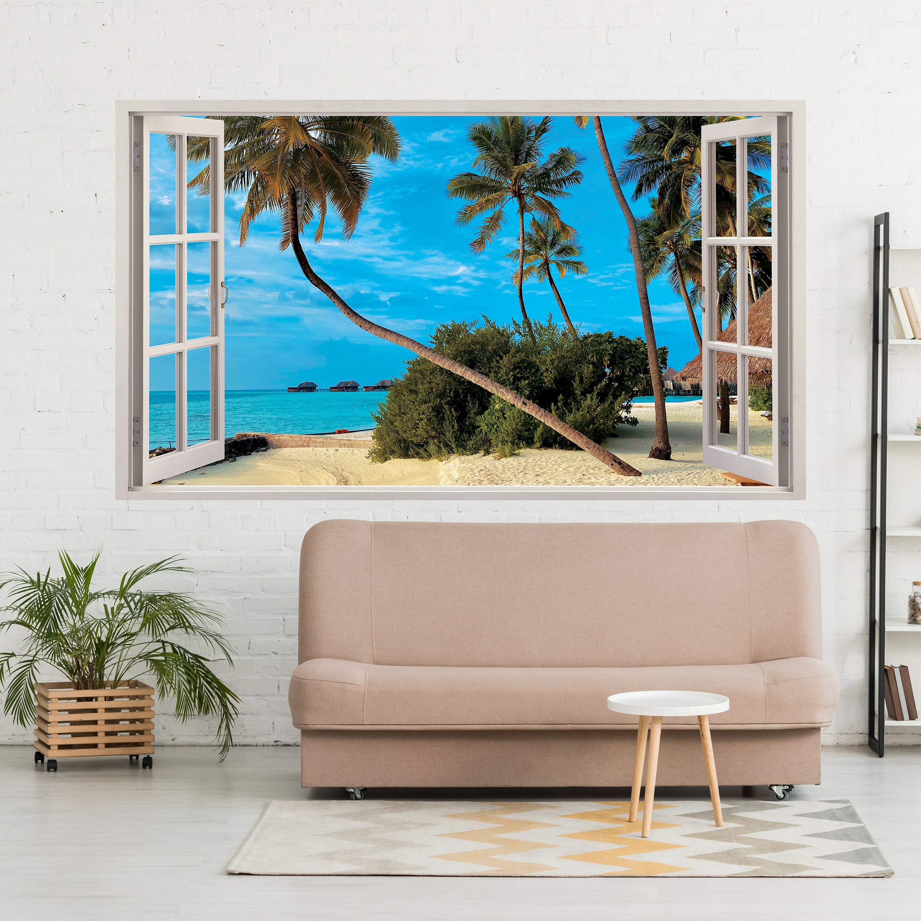 3d Window Beach View Wall Sticker Removable Bedroom Ocean - Etsy