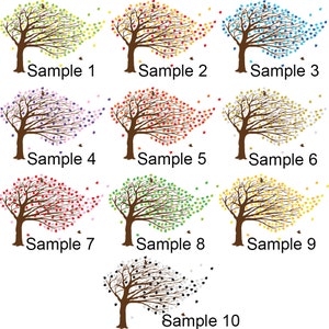 Windy Tree Wall Decal Vinyl Sticker - Nursery Art Decor Blossom Large ...