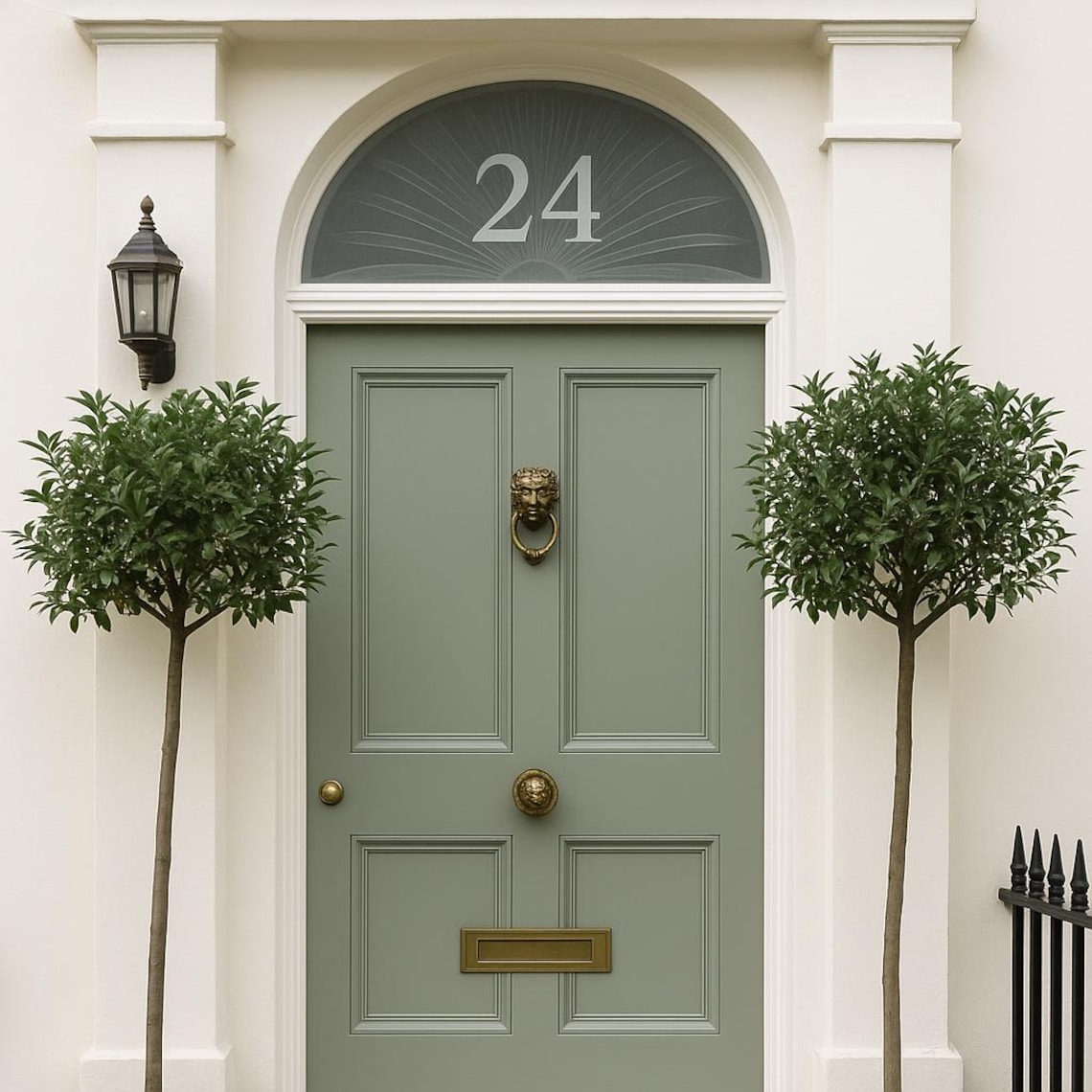 Frosted Fanlight Door Number Decal | Etched Glass House Number Sticker ...