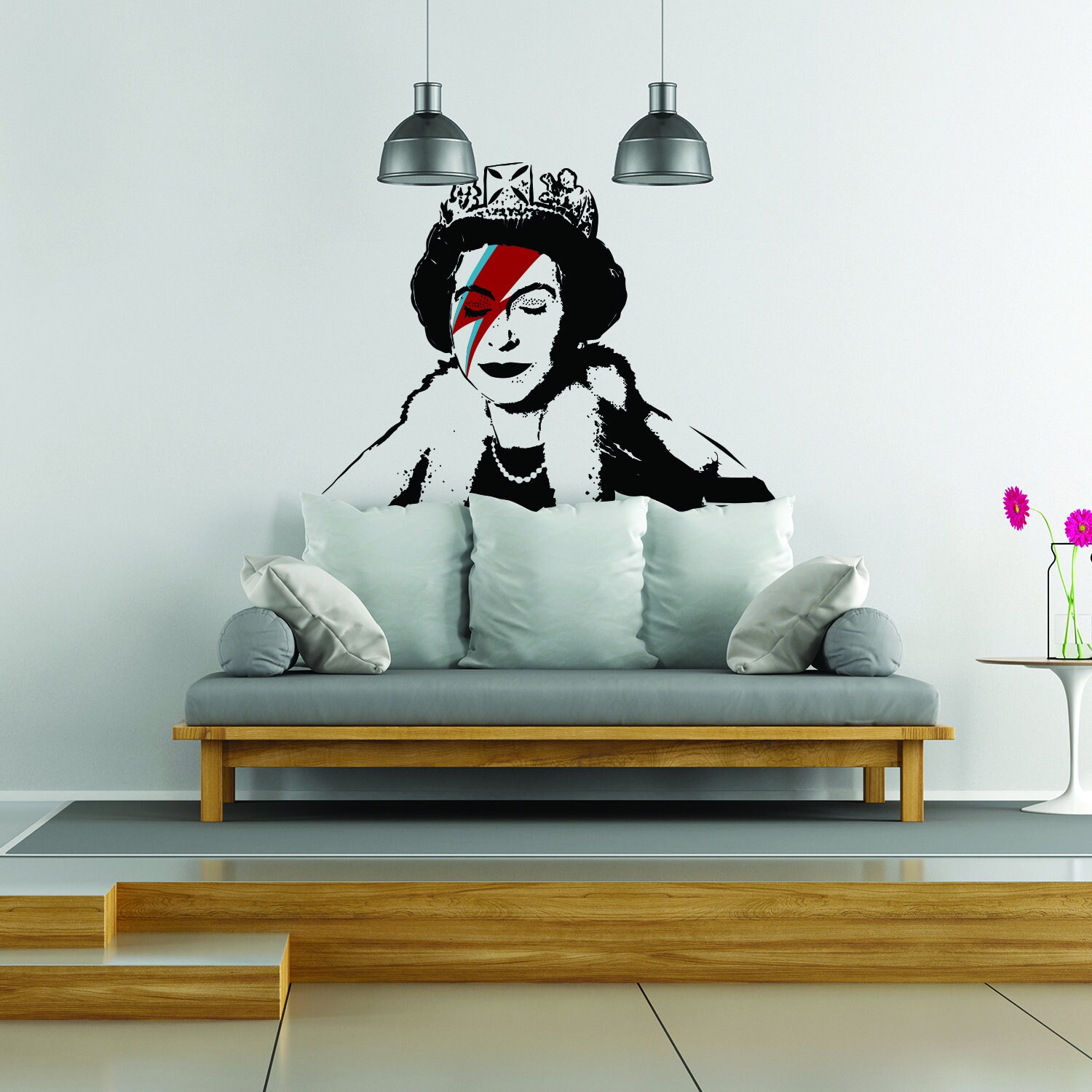 Banksy Queen Vinyl Sticker - Funny Wall Black Weatherproof Art Decal ...
