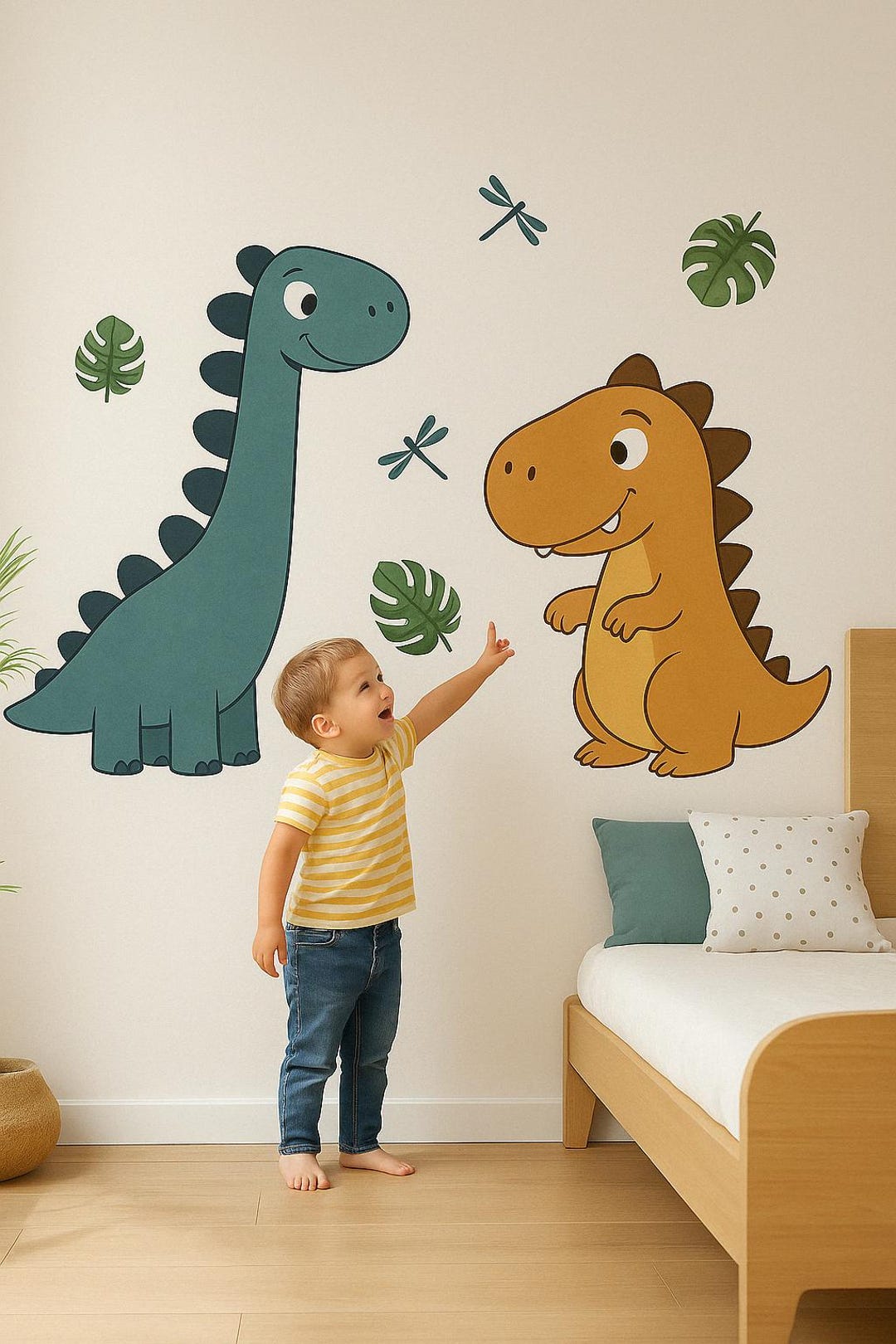 Large Dino Wall Decals | Cute Diplo and Trex Wall Stickers | Jurassic ...