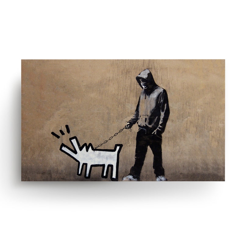Banksy Boy Walking Painted Dog Wall Art Poster Print Quote - Etsy Ireland
