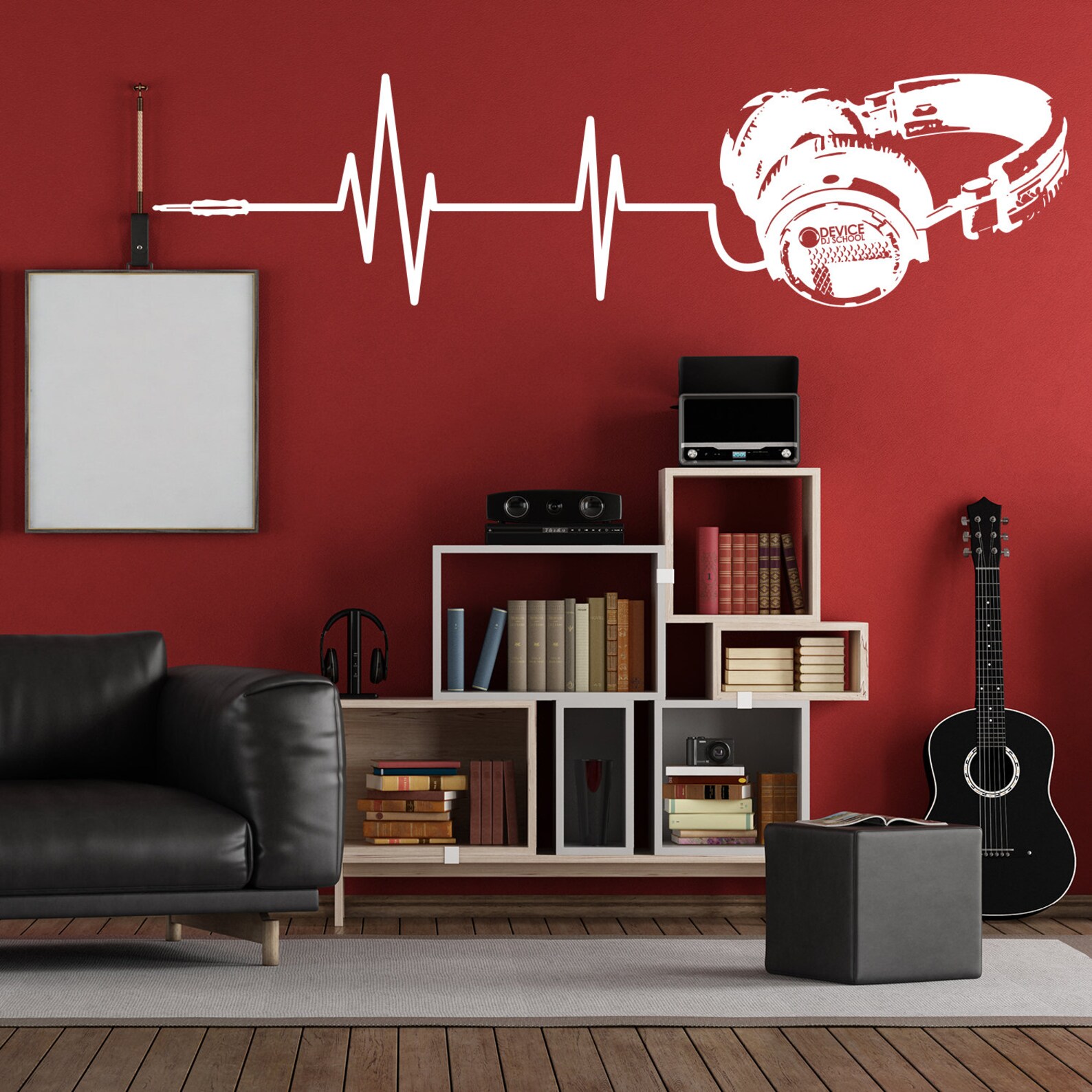 Headphone Vinyl Wall Sticker Music Art Dj Diecut - Etsy