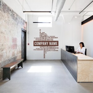 Custom Business Name Vinyl Wall Sticker - Customized Office Letter Sign ...