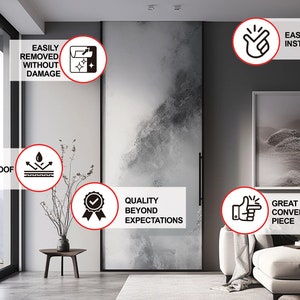 Contemporary Smoky Glass Door Sticker - Abstract Gradient Transparency ...