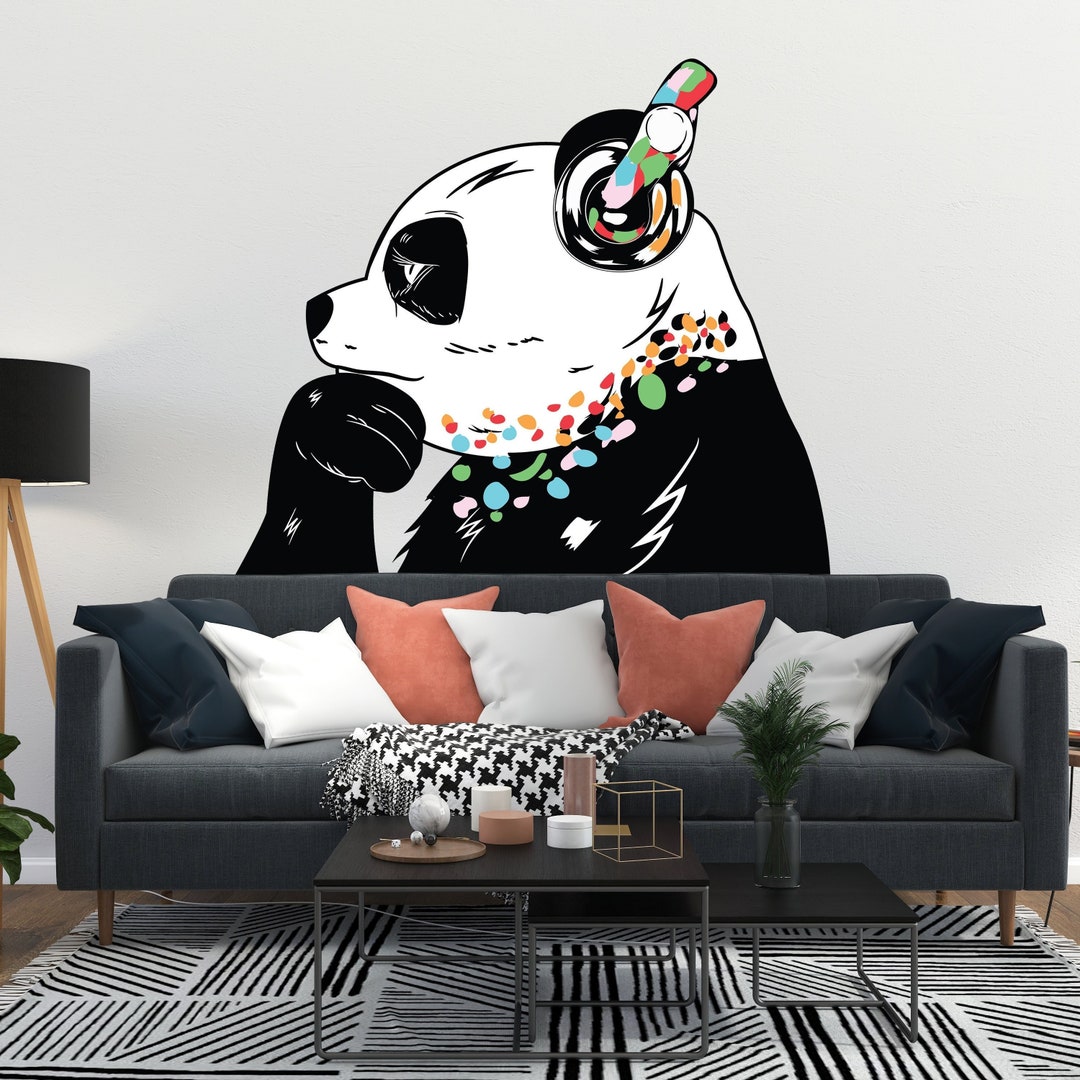 Thinking Panda Sticker - Inspired by Banksy Art Vinyl Dj Baksy Wall ...