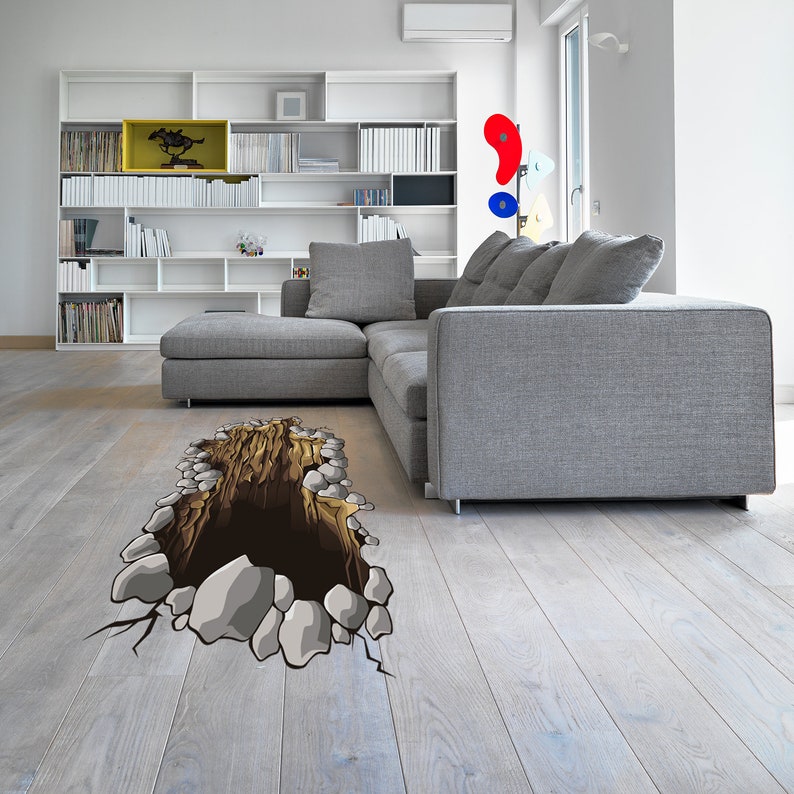 3d Floor Porthole Sticker - Self Adhesive Art Mural Living Room Vinyl ...
