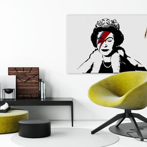 Artist Queen Art Graffiti Canvas - Elizabeth Framed Street Wall Picture ...