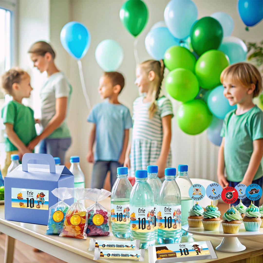 Pirate Birthday Party Decal Set | Personalized Name Age Decor Stickers ...