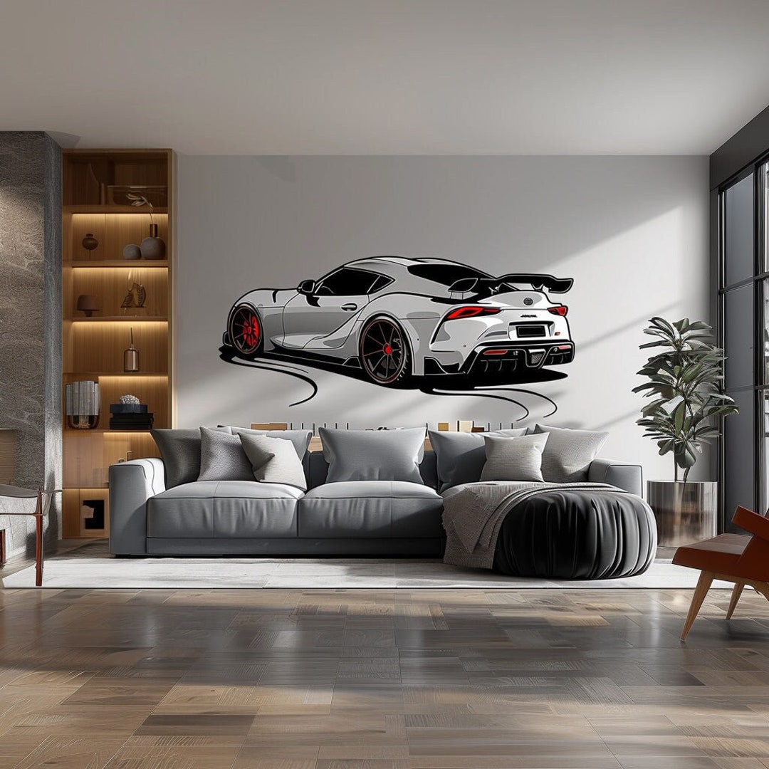 Realistic Racing Car Wall Sticker Decals - Sports Car Auto Decor Garage ...
