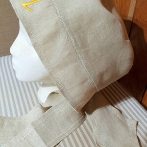 Dew Rag Style 100% Beige Tan Linen Head Cover Tichel With Paleo Hebrew ...