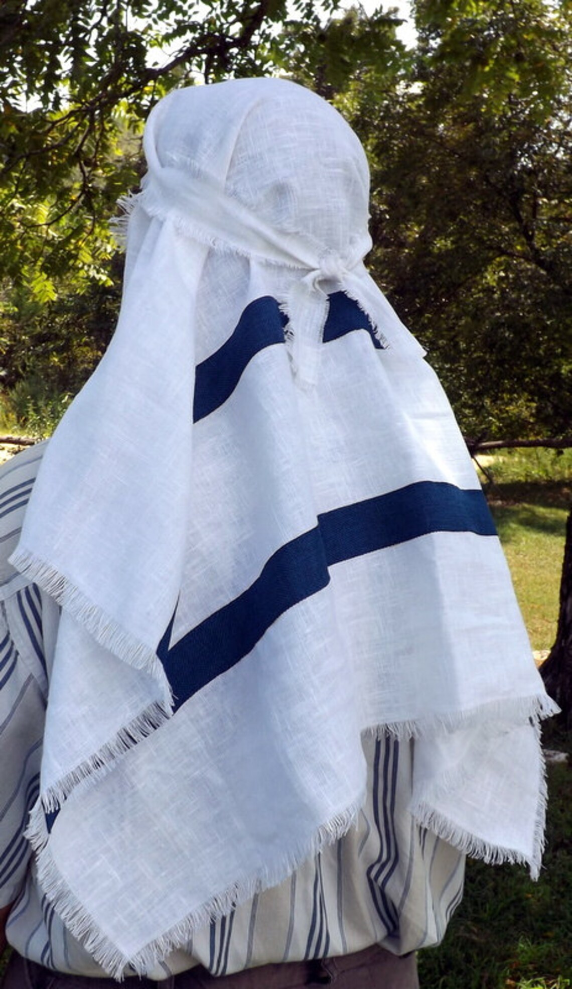 Shepherd of Israel 100% Linen Long Turban Scarf With Natural | Etsy