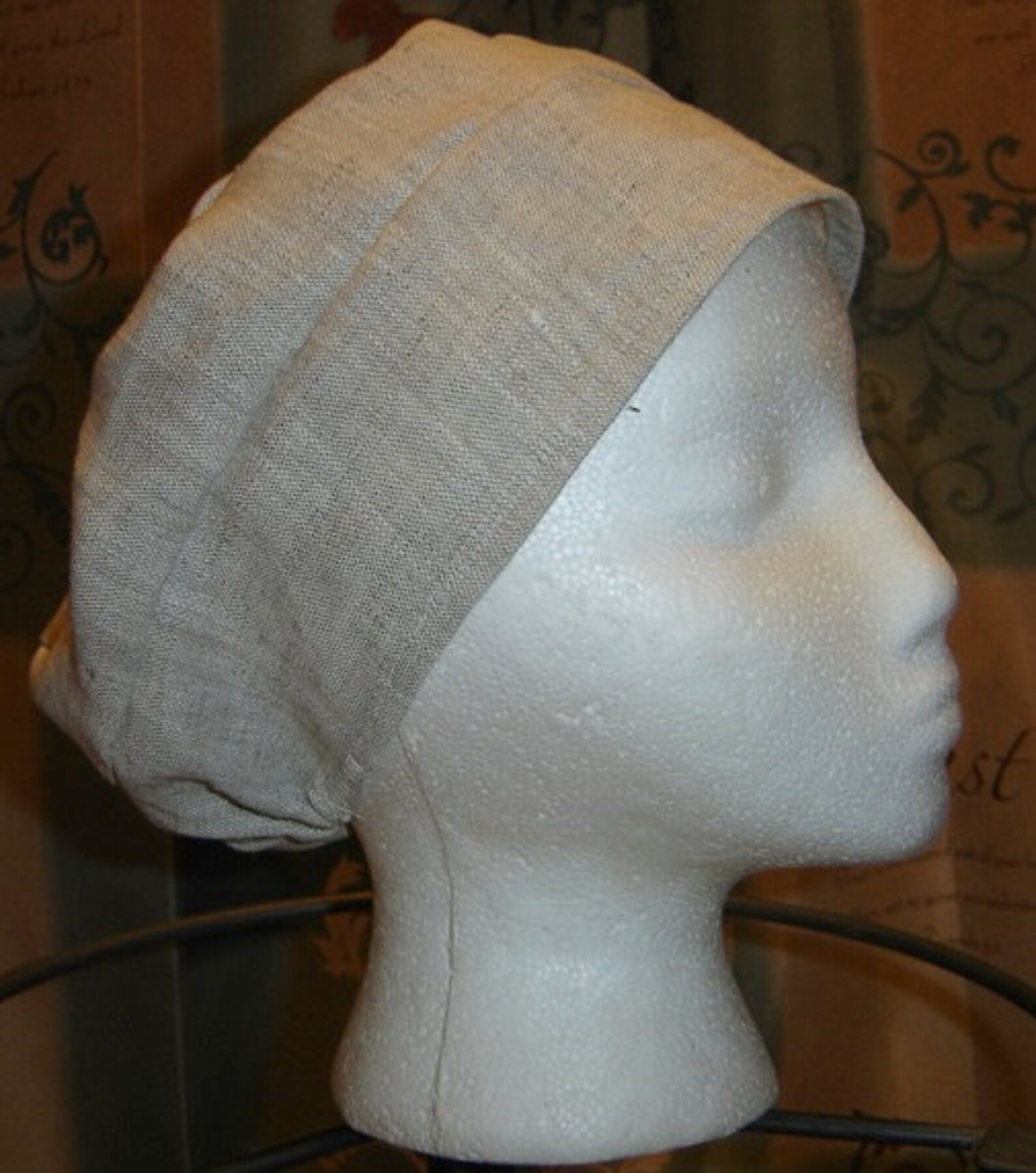 329 Natural 100% Linen Snood Cap Head Cover W/ Optional - Etsy