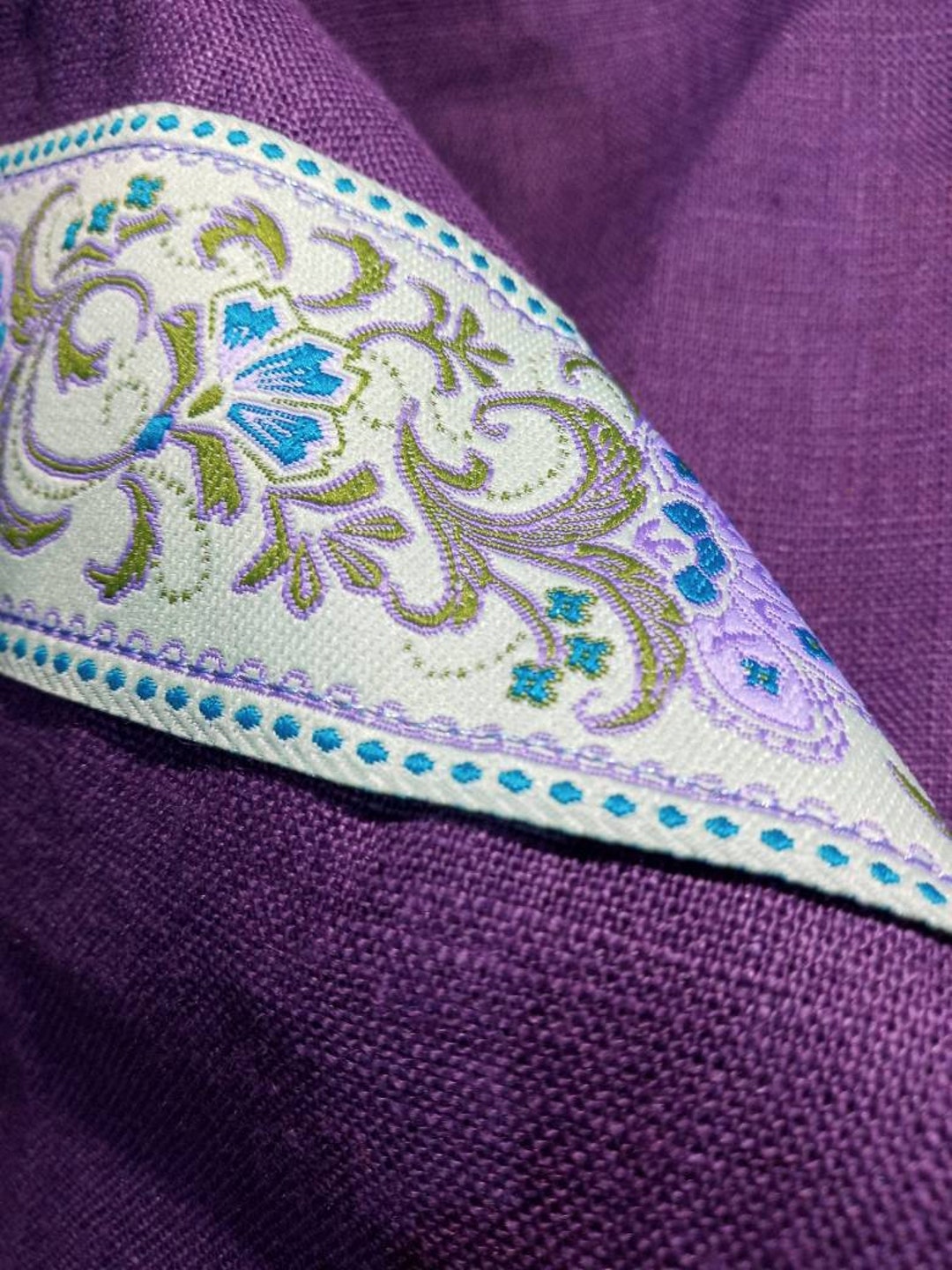 Royal Robes 100% Royal Purple Linen Dress With Matching Wrap Belt ...