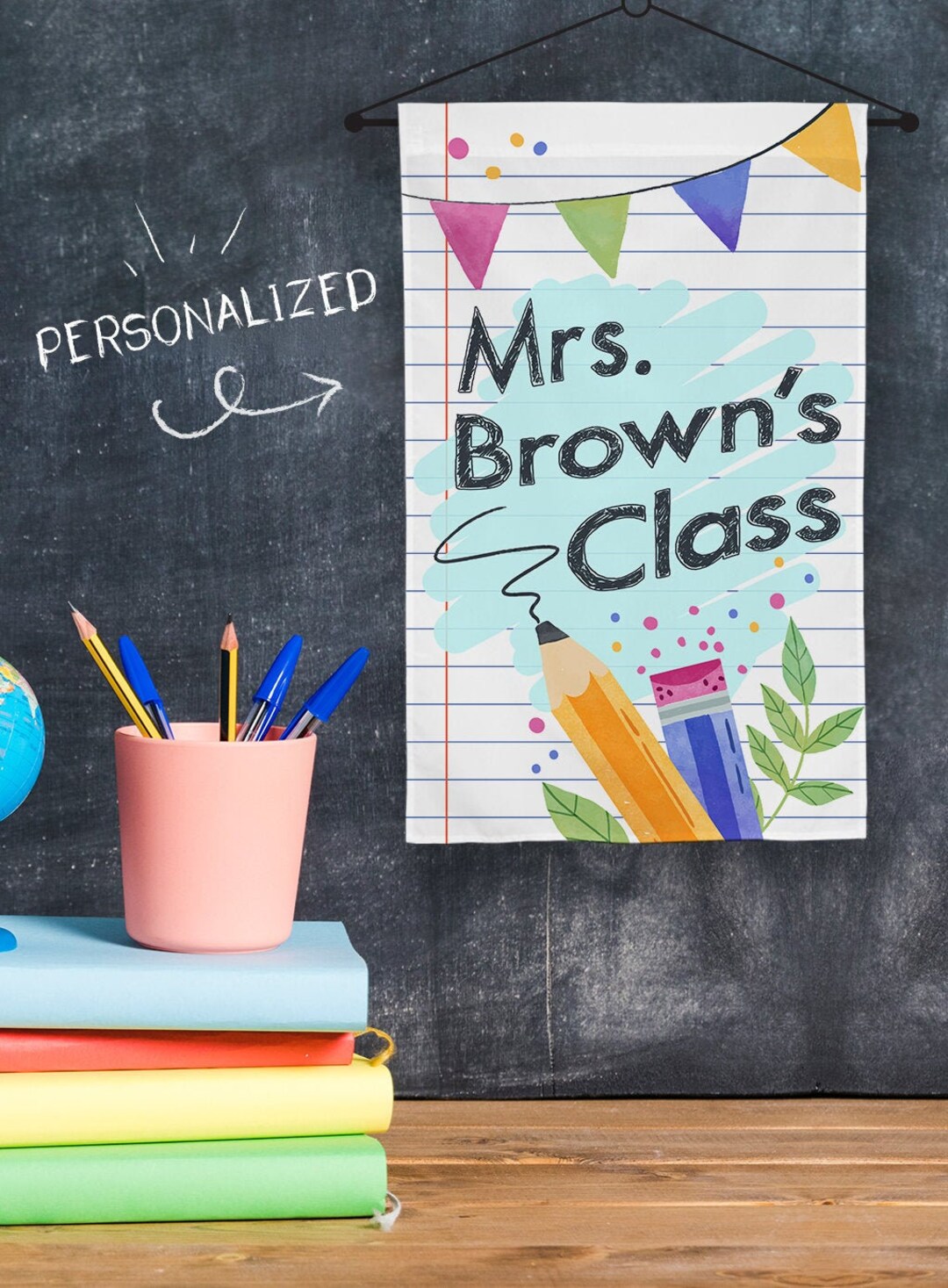 Personalized Teacher Flag, Virtual Classroom Flag, Class Flag, Back to ...