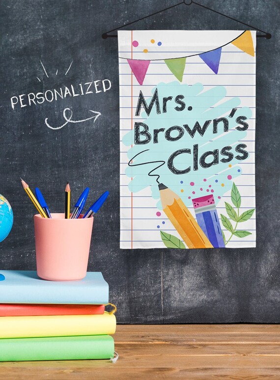 Personalized Teacher Flag Virtual Classroom Flag Class Flag - Etsy