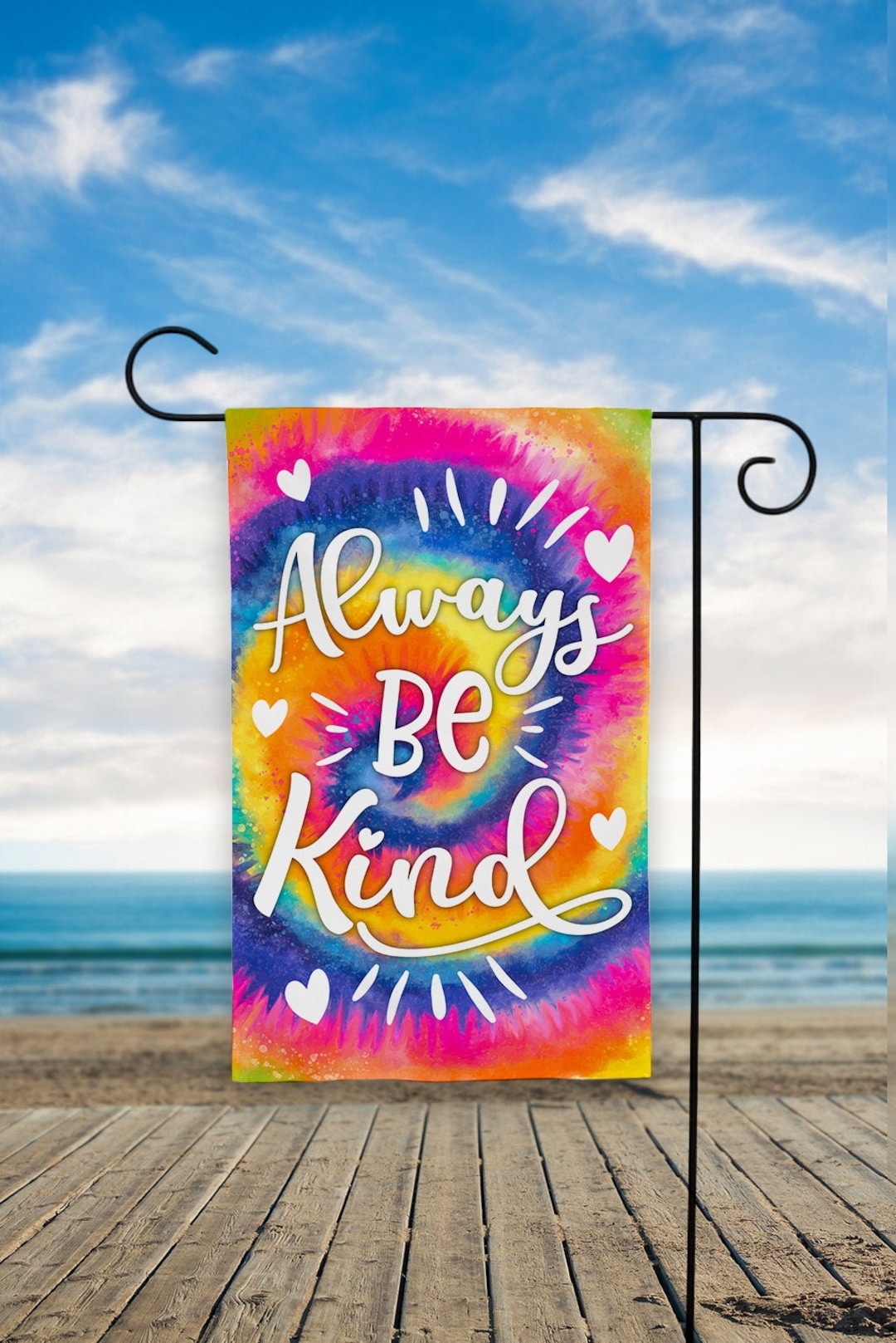 Always Be Kind Flag, Garden Flag, Be Kind Flag, Tie Dye Flag, Campsite ...