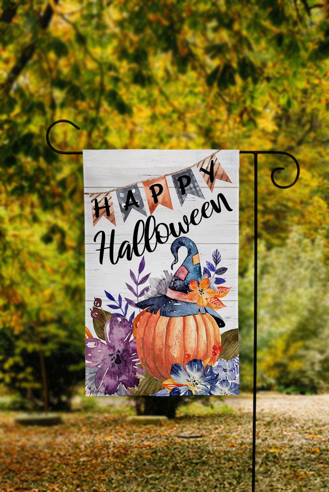 Halloween Garden Flag, Pumpkin Garden Flag, Happy Halloween Flag ...