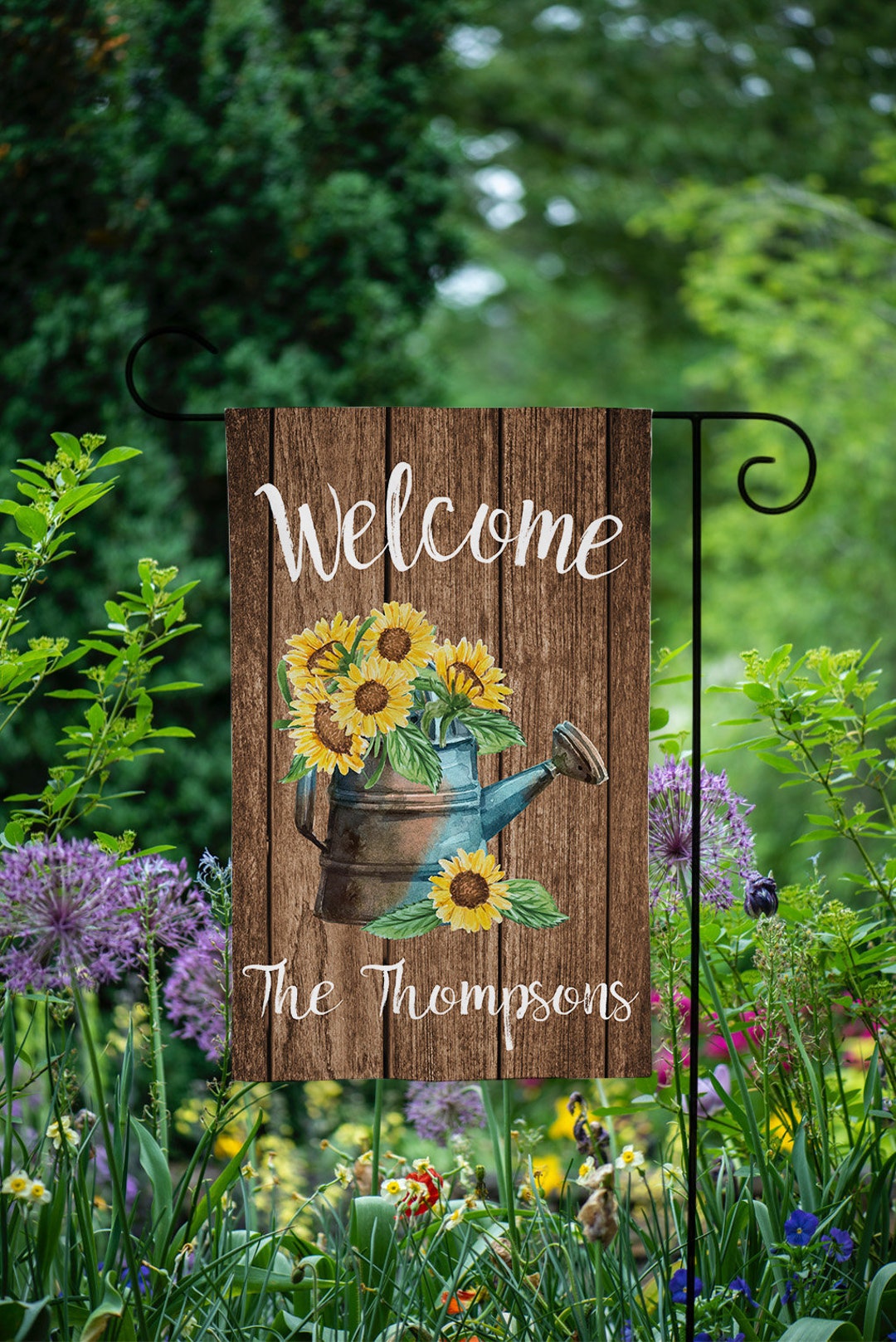 Sunflowers Welcome Garden Flag, Personalized Garden Flag, Sunflower ...