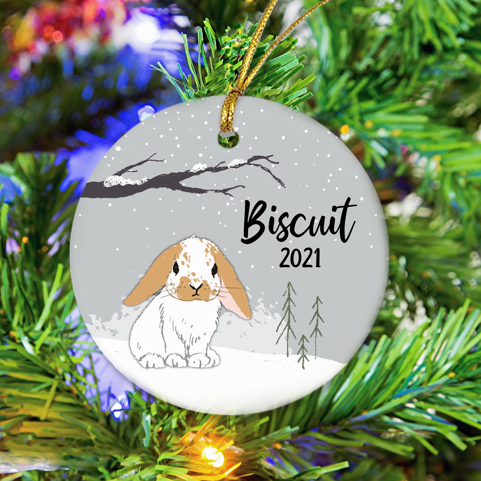 Bunny Ornament Personalized Bunny Gift Bunny Christmas - Etsy