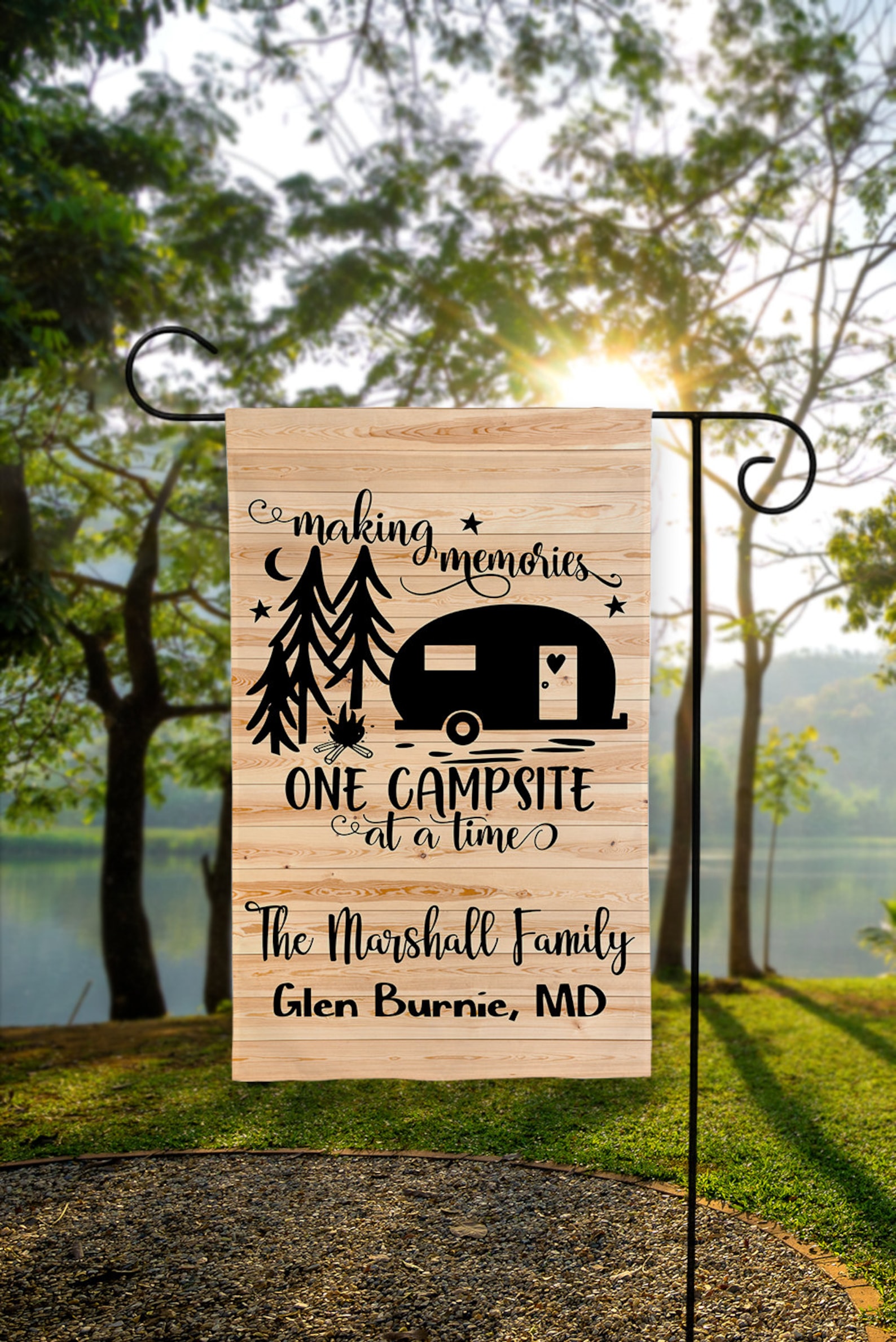 Personalized Camping Flag, Garden Flag, Camping Flag, Camper Flag ...