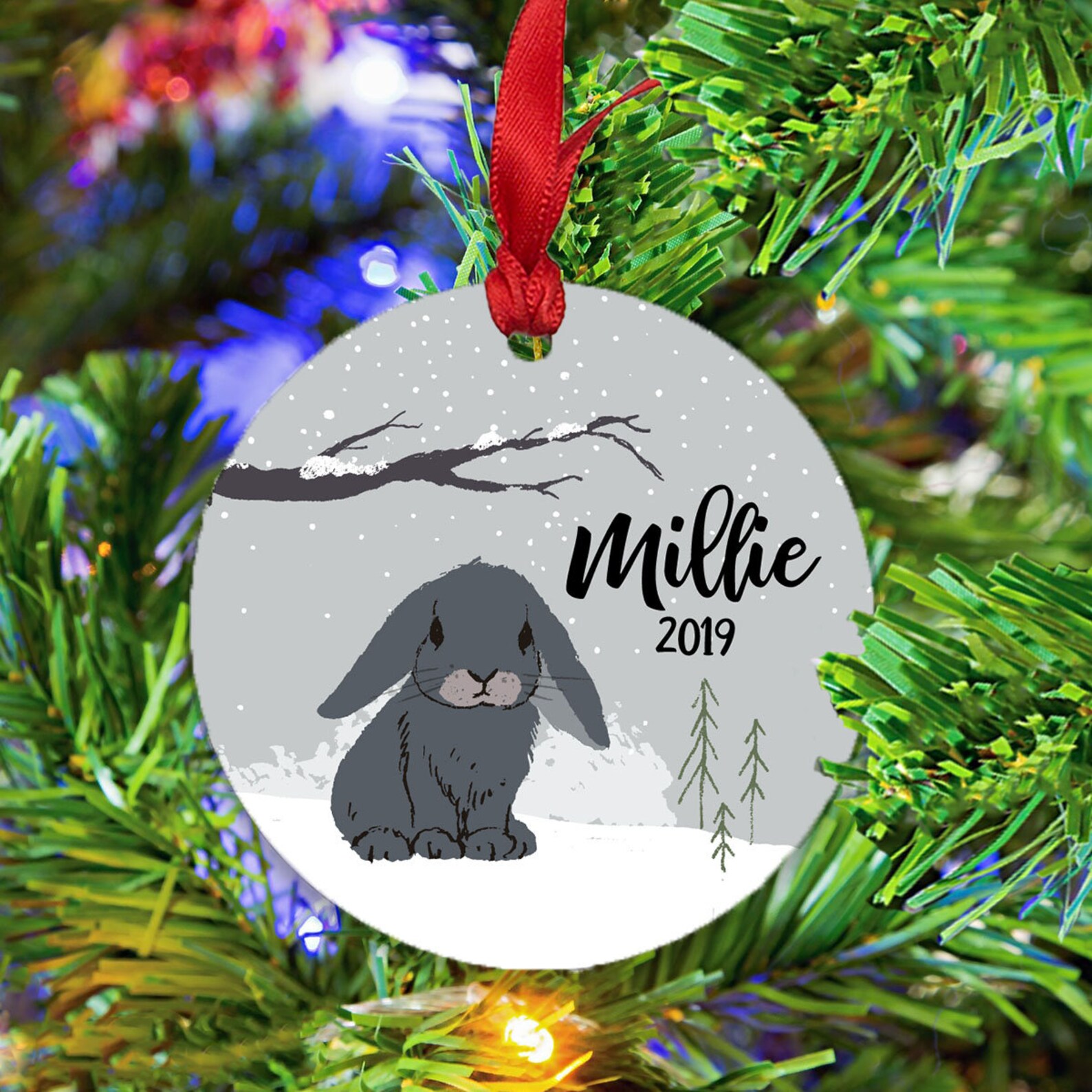 Bunny Ornament Personalized Bunny Gift Bunny Christmas - Etsy