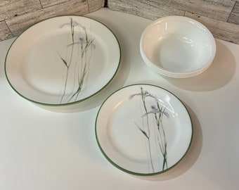 Corelle Shadow Iris Dinnerware Set for 4 20 Pieces Vintage - Etsy