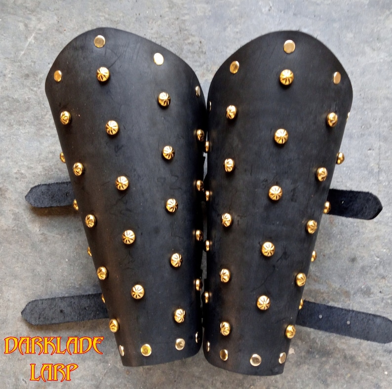 Fancy Studded Leather Vambraces, Bracers, Arm Guards for Costume LARP ...