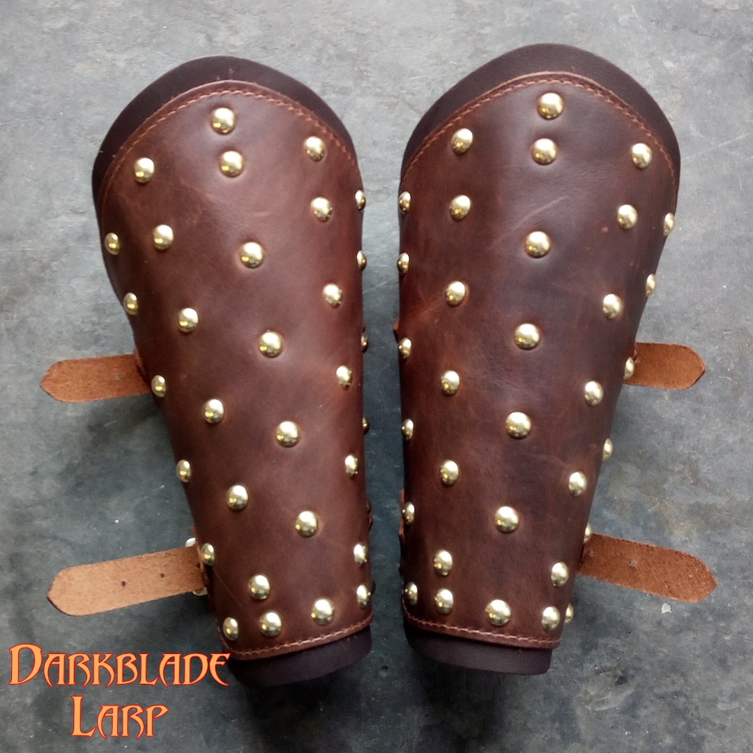 Studded Leather Vambraces: Suede Lined Bracers for LARP Cosplay - Etsy