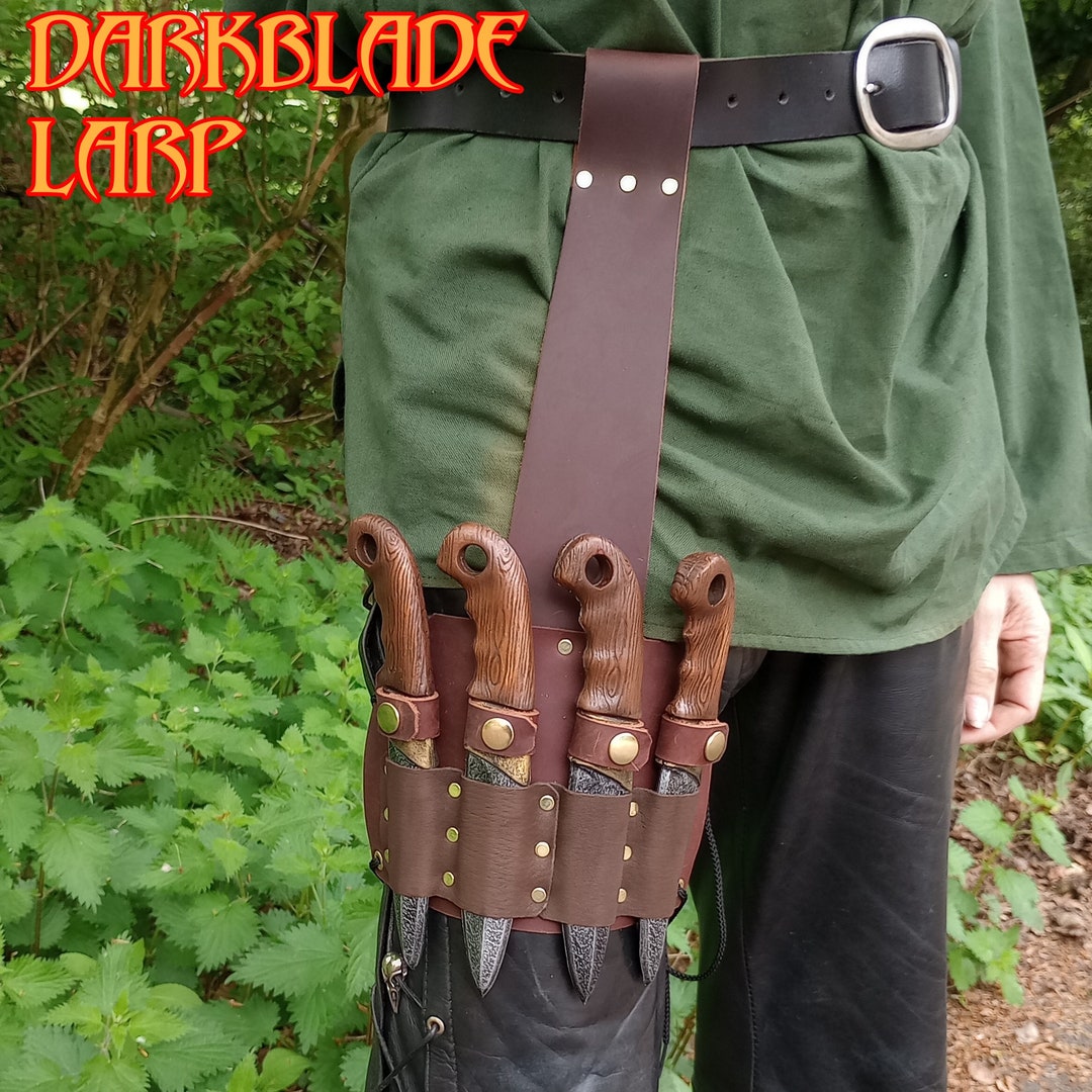 Hunter Throwing Knife Leg Sheath for Larp or Cosplay, Larp Safe Knives ...