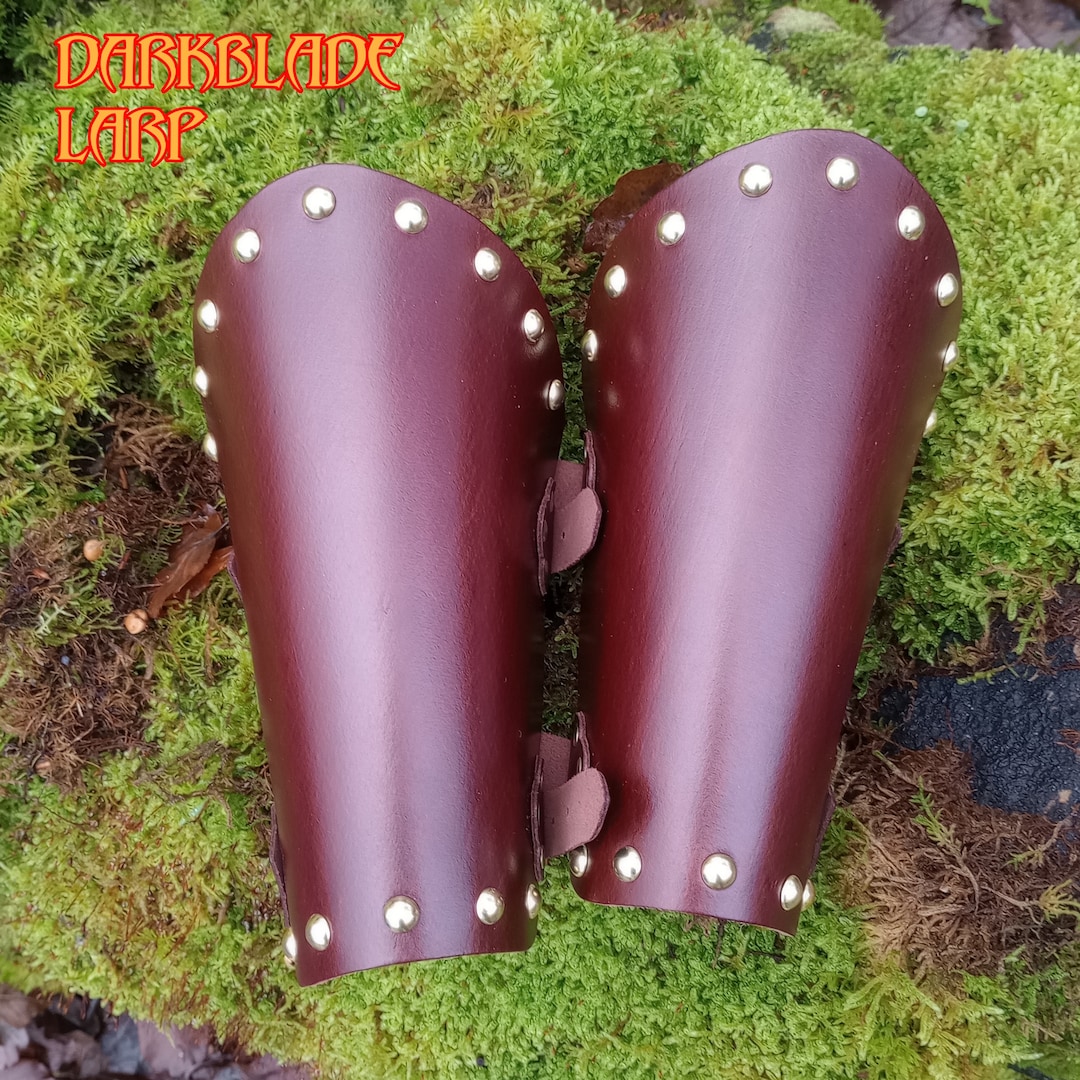 Leather Arm Bracers: Dome Rivet LARP Costume Armour - Etsy