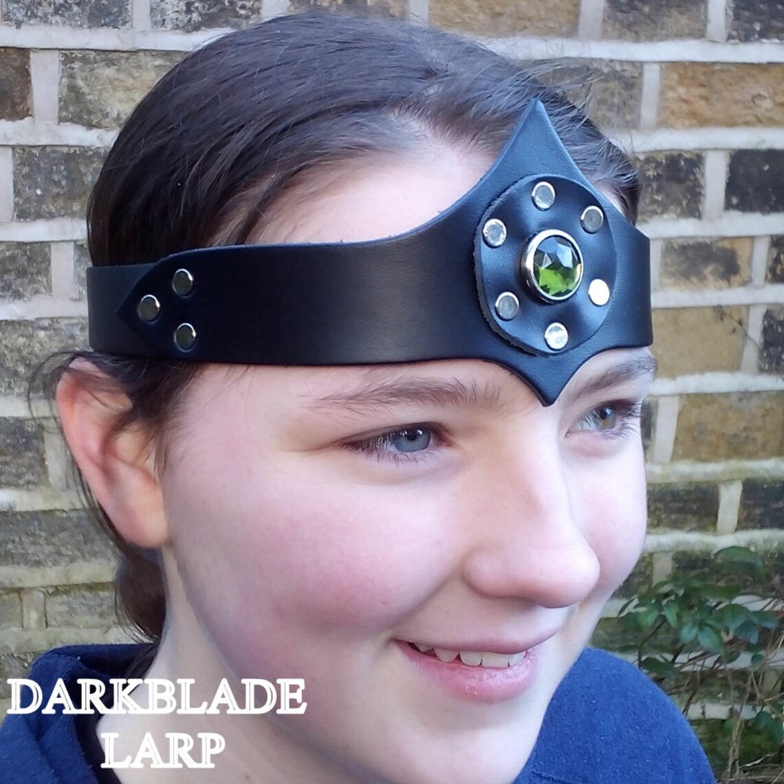 Leather Gemstone Headband or Circlet for Larp Cosplay or - Etsy