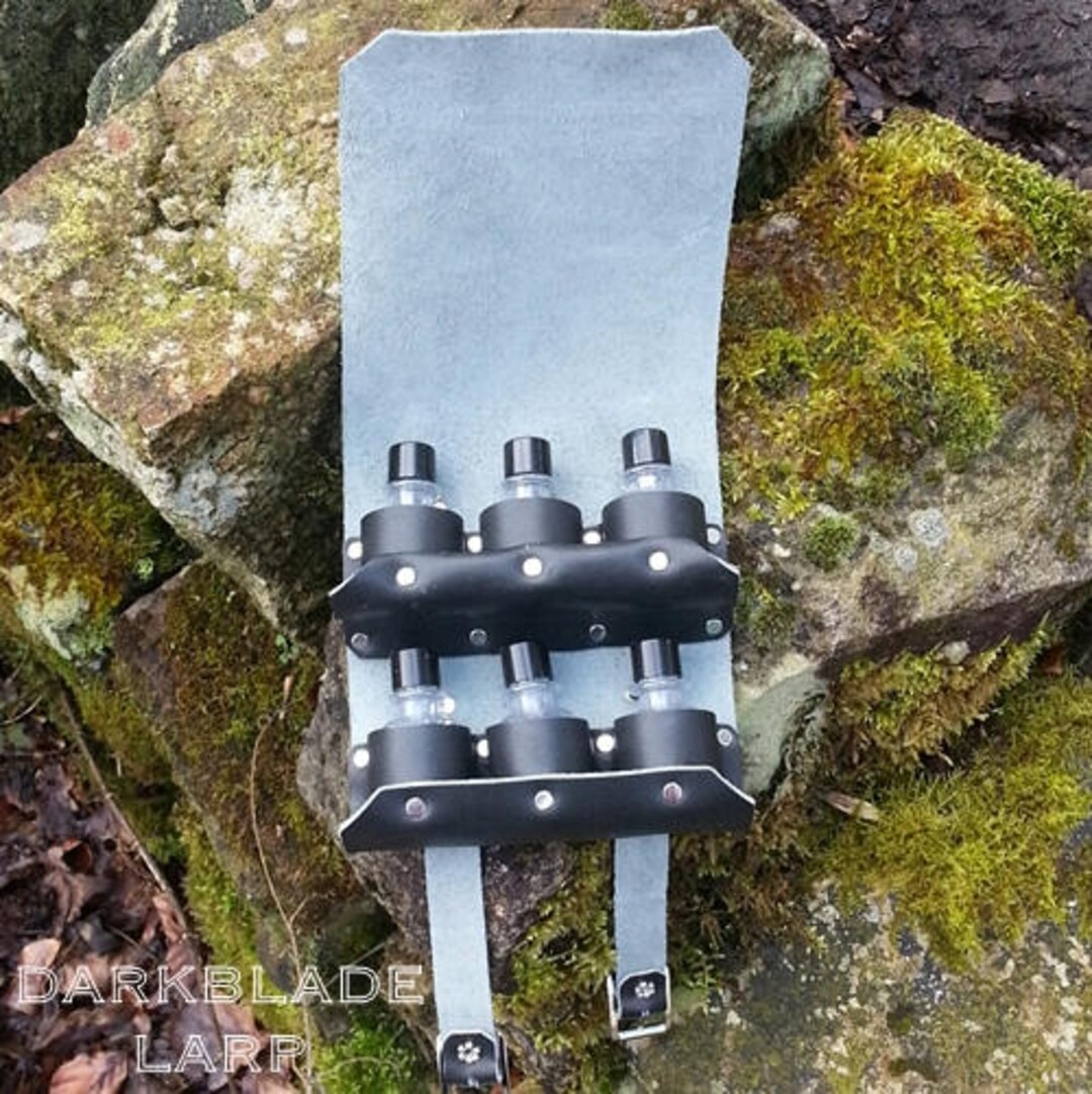 Potion Pouch, Six Bottles, Leather Holder for Larp, Cosplay, Costume or ...