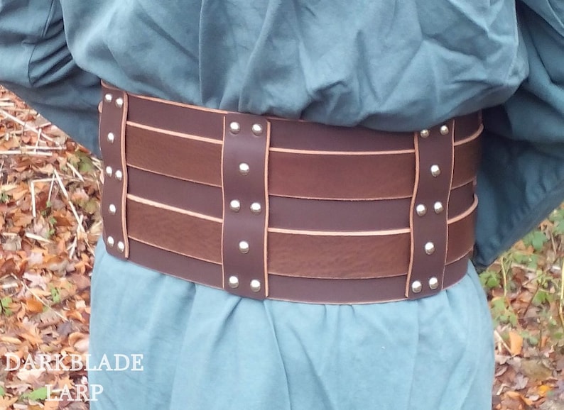 Wide Hero Belt in Heavy Leather for Larp, Cosplay, Steampunk or ...